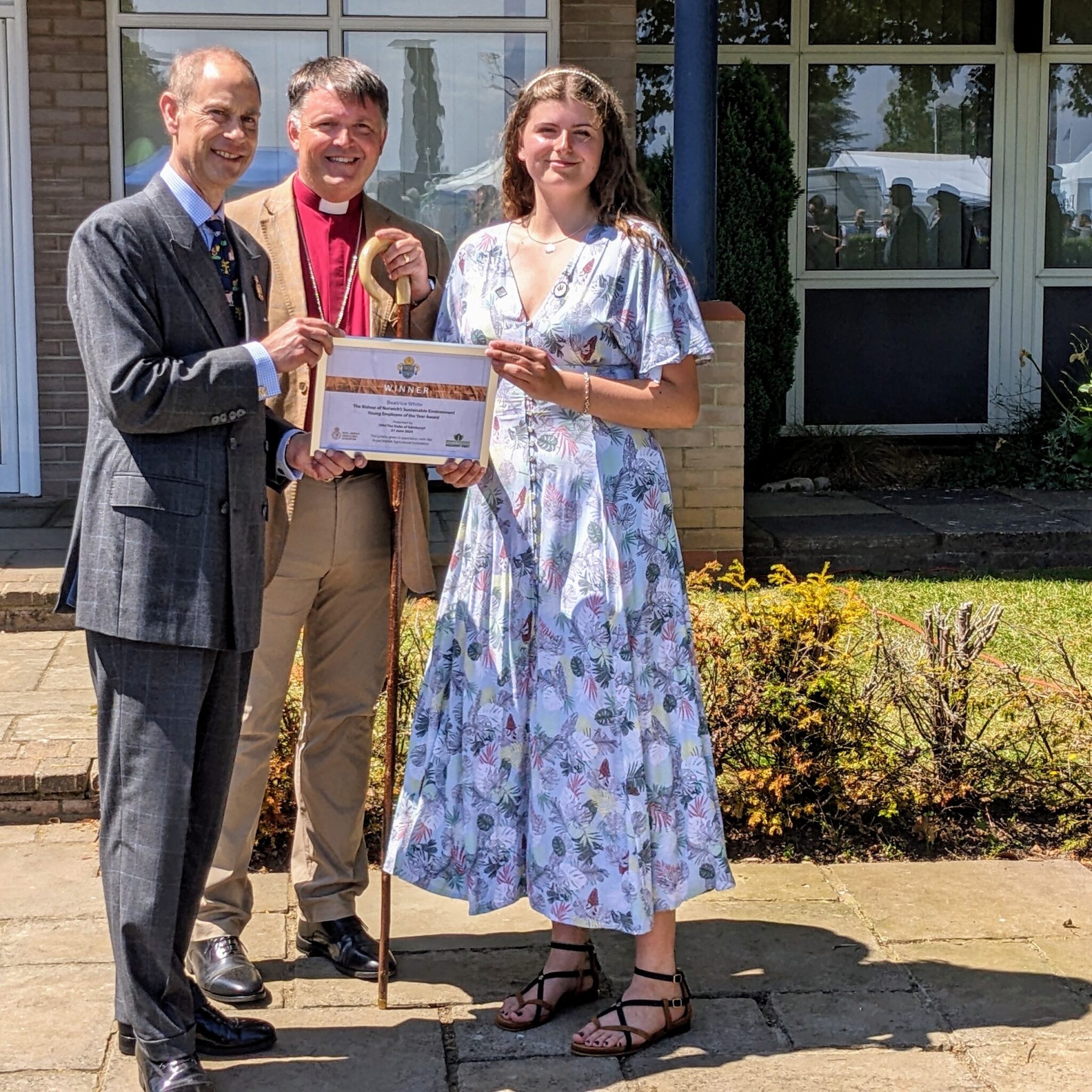 Beatrice White presented with the Bishop of Norwich Sustainable ...