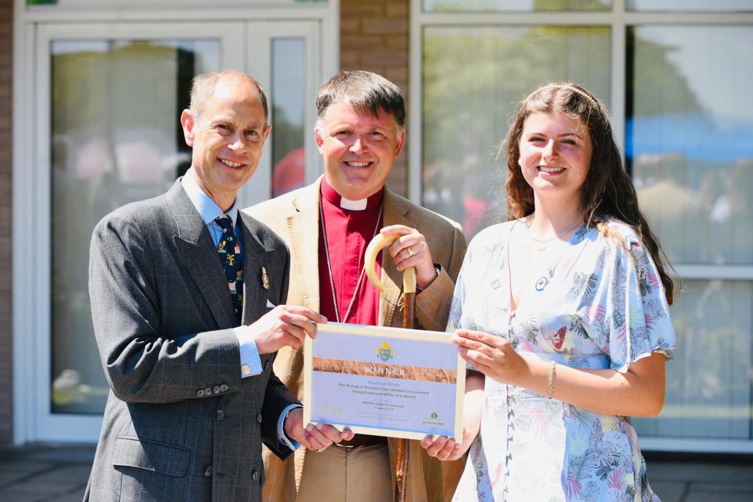 Beatrice White presented with the Bishop of Norwich Sustainable ...